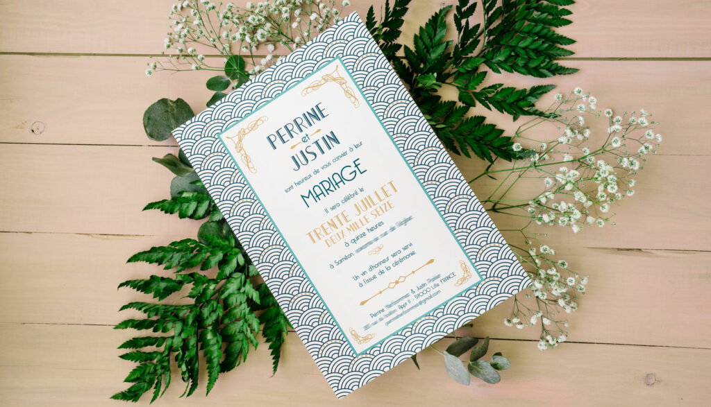 Projet Faire-part mariage Perrine & Justin – ADkwat Design Studio Graphique